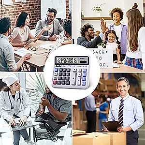 Comix Desktop Calculator Solar Battery Dual Power with 12-Digit Large LCD Display and Large Computer Keys Office Calculator for Home Office School