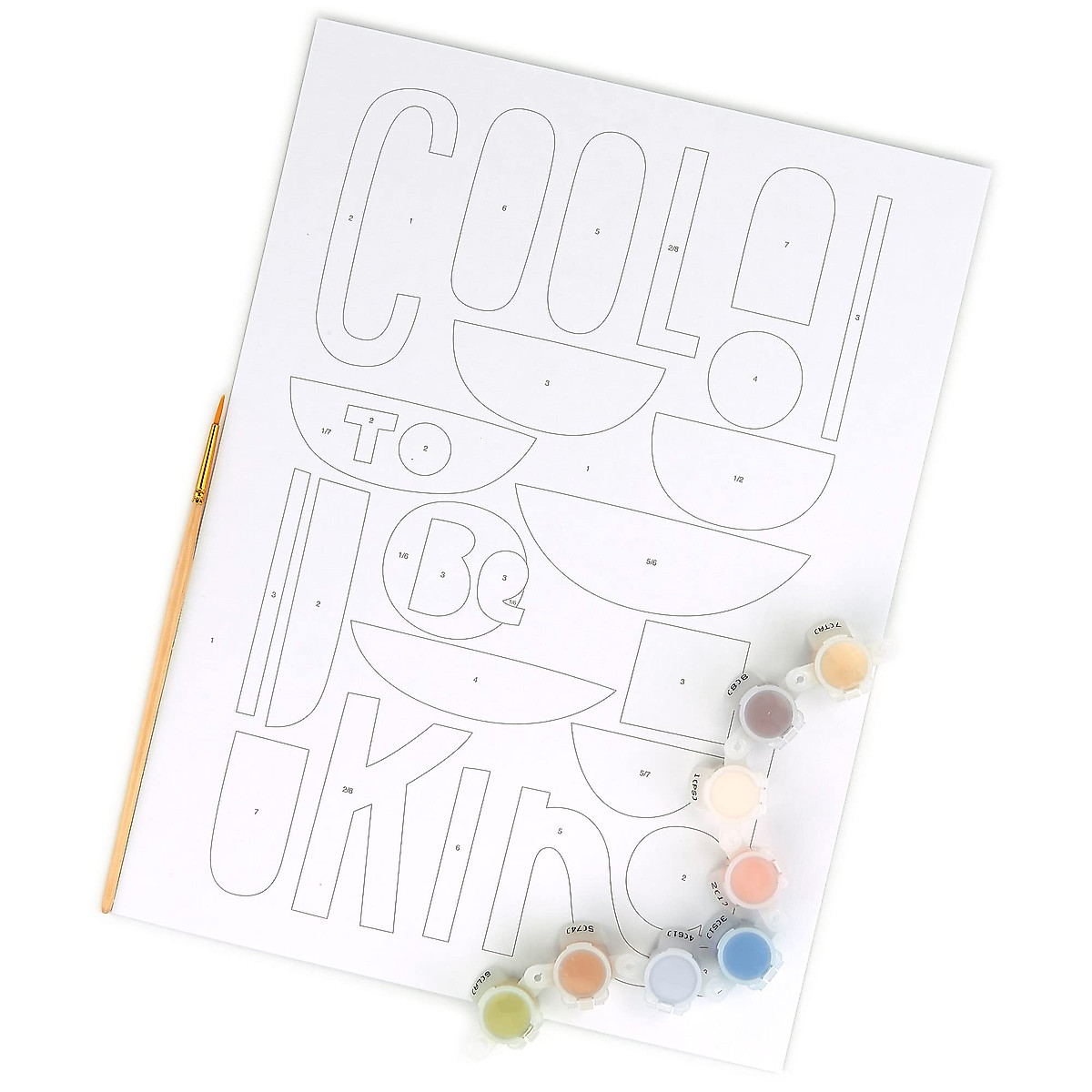 Dimensions PaintWorks 73-91859 Cool to be Kind Paint by Number Kit for Adults and Kids, 9" x 12", Multicolor, 12pcs