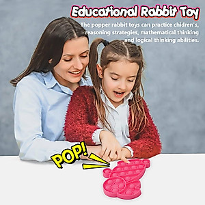 HFATMOS Bunny Pop Fidgets Toys, Silicone Push Pops, Carrot and Rabbit Push Pop, Bubble Fidget Toy for Kids Teens & Adults Rainbow Popper Gifts Poppers Figetget Boys Girls Toddler Toys