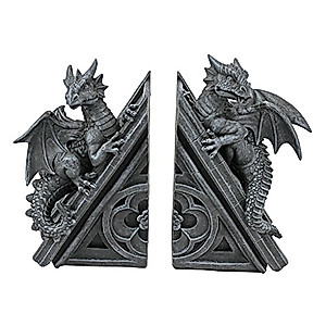 Design Toscano Gothic Castle Dragons Sculptural Bookends