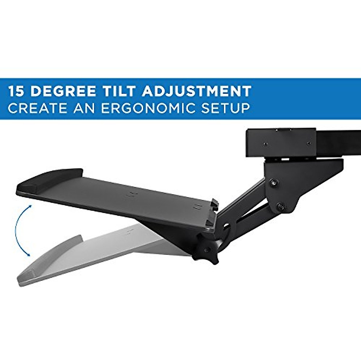 Mount-It! Under Desk Computer Keyboard and Mouse Tray, Ergonomic Keyboard Drawer with Gel Wrist Pad, Black