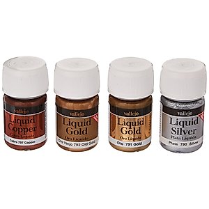 Vallejo 4 x 35ml Gold Silver & Copper Metallic Set