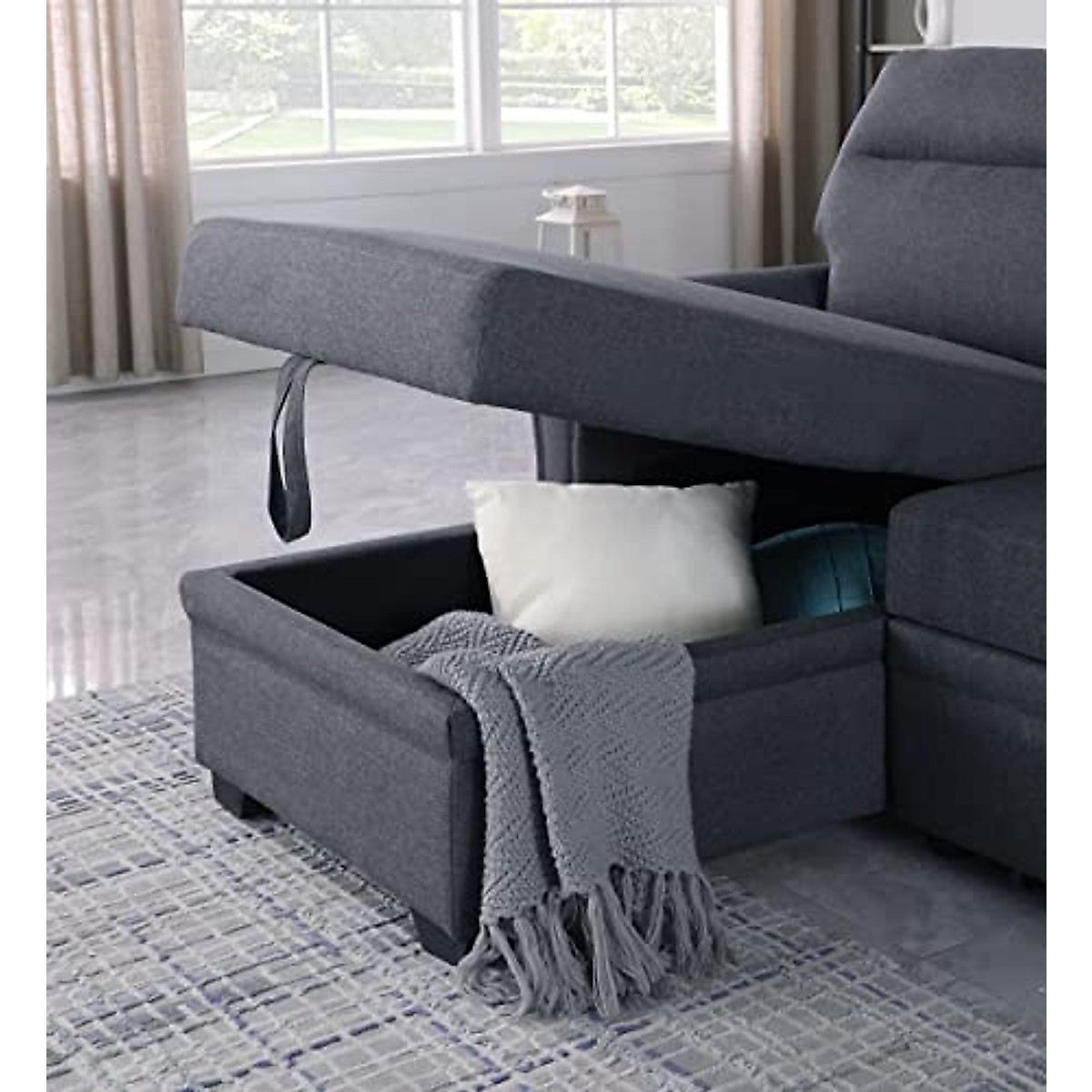 Devion Furniture Edward Sofabed, Dark Gray