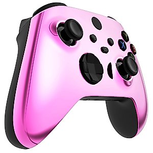 eXtremeRate Custom Shell for Xbox Core Wireless Controller - Revamp Your Gaming Gear - Chrome Pink Replacement Game Acessories Cover Faceplate for Xbox Series X & S Control [Controller NOT Included]