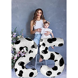 Cow Print Balloon Birthday Decorations, 40 inch Number balloon 0-9(Zero-Nine), Cow Balloon for Farm Birthday Party Supplies, Cow Themed Birthday Decorations (Number 2)