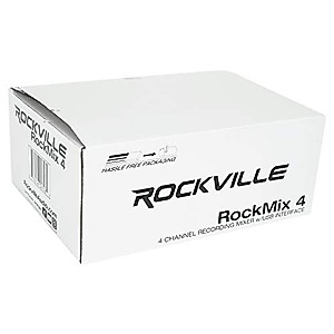 Rockville RockMix 4 Channel Mic/Instrument Pro Recording Mixer+USB Interface/EQ