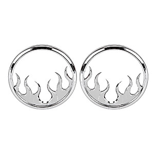 YDLMT 1 Pair Front Chrome Motorcycle Flame Speaker Grill Accent Trim Cover for Harley Touring Electra Street Glide Ultra Limited & Trike 2014-2023