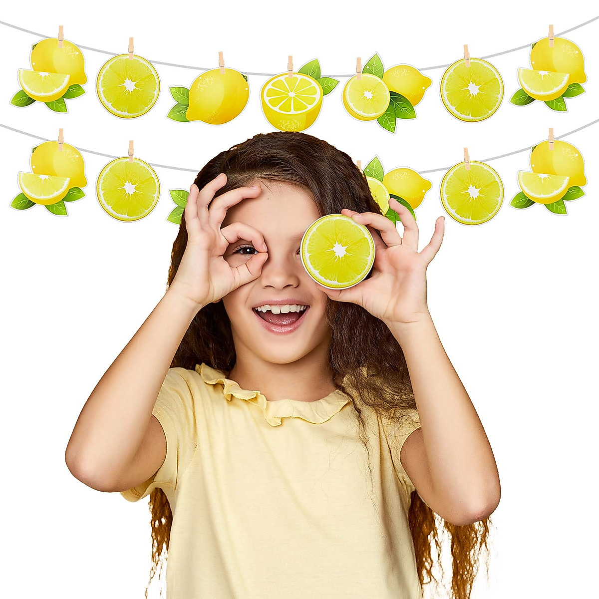 4 Pcs Lemon Banner Citrus Lemonade Party Sign Lemon Party Decorations Yellow Lime Birthday Decorations for Boy Girl Baby Kids DIY First Bday Bridal Kitchen Shower Theme Decor