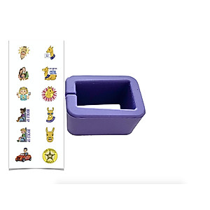 BPA-Free Car Seat Belt Buckle Booster - Raises and Stabilizes Your Receiver - Fun Kid Safety Sticker Gift (Short (Snaps Around Buckle), 1-Pack)