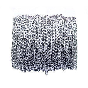 32.8ft 4.5mm Width Never Fade Aluminum Curb Chain Link Twisted Chains Metal Cable Chain Link Silver Jewelry Making Chain for DIY Making Bracelet Necklace