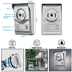 WOLILIWO Video Intercom System,9inch Monitor for Video Doorbell Wired,Doorbell with Camera and Monitor Support Night Vision,Unlocking,Monitoring,Dual-Way for Villa Home Office Apartment