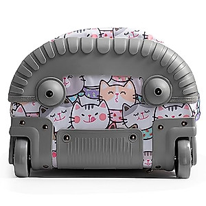 SKYMOVE 18 inches Wheeled Rolling Backpack Multi-Compartment College Books Laptop Bag Business Trip Carry-on for boys and girls, Lovely Cats