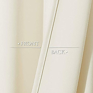 StangH Ivory White Velvet Curtains - Super Soft Back Tab Window Curtains for Bedroom, Privacy Home Decoration for Living Dining Room/Nursery, W52 x L84 inches, 1 Panel