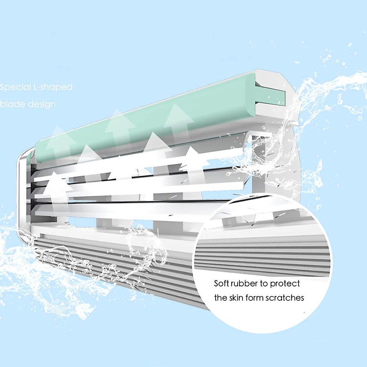 Domon dolly Razors for Women 6 Refills 3 Blades Shaver for Face Legs Bikini area, Comfort Glid, Green