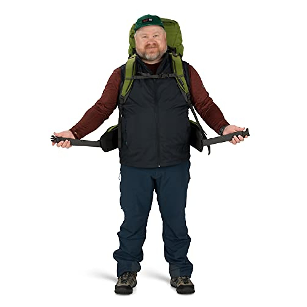 Osprey Aether 65L Men's Backpacking Backpack, Garlic Mustard Green, Extended Fit, Small/Medium