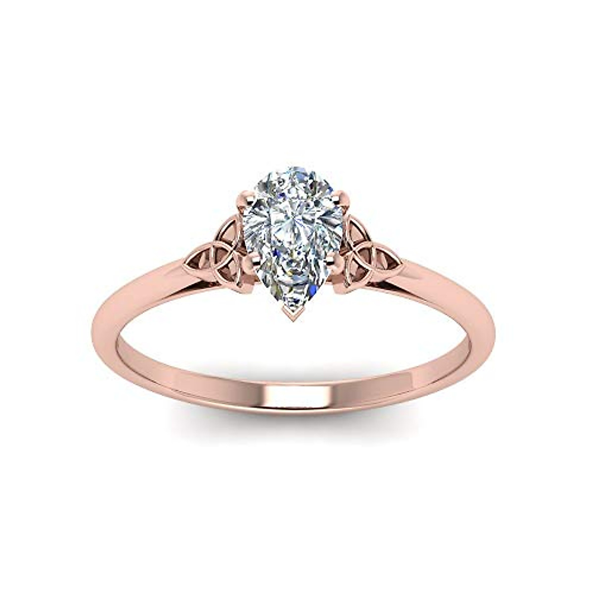 SISGEM 10K 14K 18K Solid Gold Pear Cut Engagement Rings for Women,Pear Shaped Moissanite Rings Wedding Engagement Anniversary Bridal Bands with Engraved Name (Style-3)