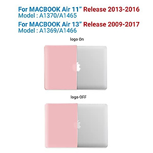 IBENZER Compatible with Old Version MacBook Air 13 Inch Case (2010-2017 Release). Models: A1466 / A1369, Plastic Hard Shell Case with Keyboard Cover for Mac Air 13, Rose Quartz, A1301RQ+1
