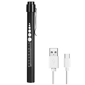 Hlsicnalm Pen Light Rechargeable Pen Light with Pupil Gauge LED Penlights USB Rechargeable Penlight Gifts for Nurses Nursing Student