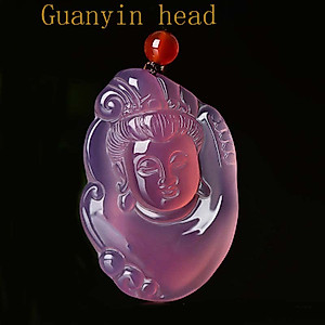 jin yu jia yuan Emperor purple chalcedony safety buckle Ruyi Pendant Pink Purple agate jade (purple, leaf(46 * 26mm))