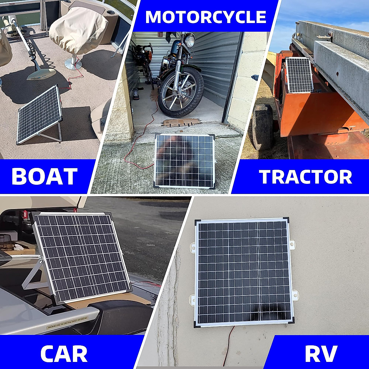 VOLTSET 20W Solar Panel Battery Trickle Charger Maintainer + Upgrade 10A MPPT Charge Controller + Adjustable Mount Bracket, 12V Waterproof Solar Panel Trickle Charging Kit for Car RV Boat Motorcycle