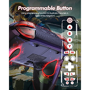 Wireless Switch Pro Controller for Nintendo Switch/Lite/OLED, Bluetooth Gaming Controller for iPhone/Android/Phone/PC/Steam/Mac/iOS/iPad/TV with Programmable/Vibration/Motion Control/Turbo/Wakeup/RGB