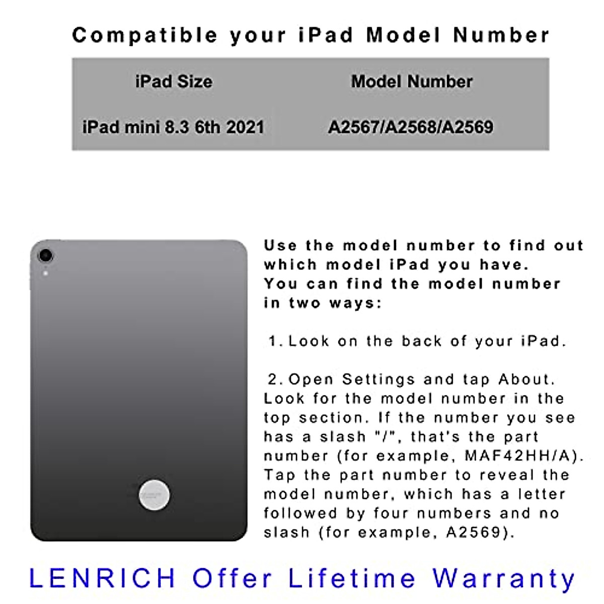 LENRICH iPad Mini 6 case with Keyboard 2021 8.3 inch 6th Generation Trackpad Backlit 7 Color,Backlight Wireless Accessories 360 Rotation Smart Protective Cover touchpad