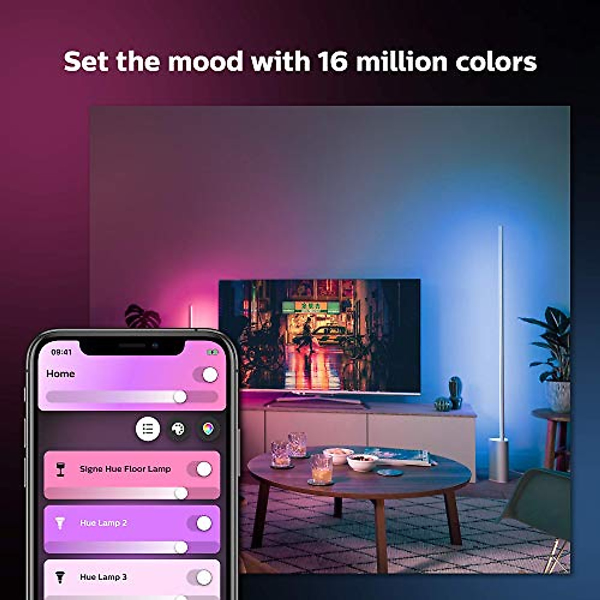 Philips Hue White & Color Ambiance Signe Floor Lamp (Bluetooth version, works with Amazon Alexa, Apple HomeKit and Google Assistant), Floor Lamp (OLD VERSION)