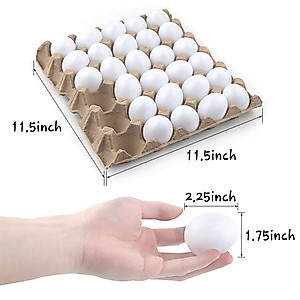 SallyFashion 30 PCS White Plastic Eggs Paintable Easter Eggs Fake Eggs for Crafts Easter Hunts Basket Fillers Easter Gift and Party Favor
