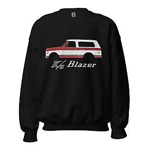 JG Infinite 1971 Chevy K5 Blazer CST Red and White Vintage Truck Owner Sweatshirt