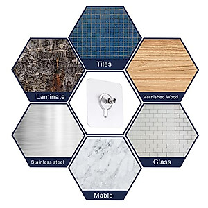 SAVITA 14pcs Adhesive Wall Screws Hanging Nails, No-Trace Sticker Free Screw, Wall Mount Hanging Nails Adhesive Wall Mount Screw for Kitchen Bathroom Wall Hanging（0.51inch）