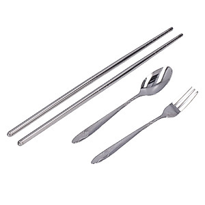 Portable Silverware Set with Case, Travel Utensils Stainless Steel Reusable Camping Silverware Set for Lunch Box, Dorm, Work, School, Picnic