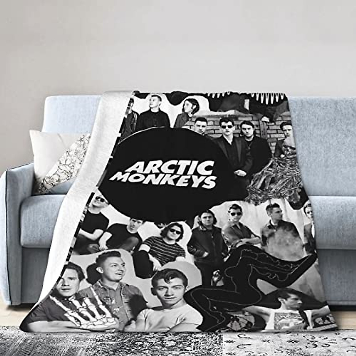 STYLOPUNK Alternative Rock Arctic Music Monkeys Throw Blanket Lightweight Flannel Blankets Novelty Fleece Bed Blanket All Seasons 60"X50"