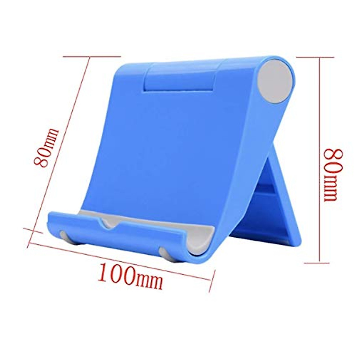 Pokanic Cell Phone Multi-Angle Stand Holder Mount Cradle Organizer Charger Station Tablet Desktop Bed Office School Kitchen Travel Foldable Portable Adjustable Universal Smartphones (Blue)