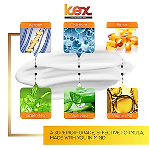 Keratin Hair Mask Made in USA with Natural Collagen & Biotin - Hair Repair Treatment for Dry & Damaged Hair and Growth - Save Color Treated Hair with Enriched Nourishment & Professional Care - 8 oz