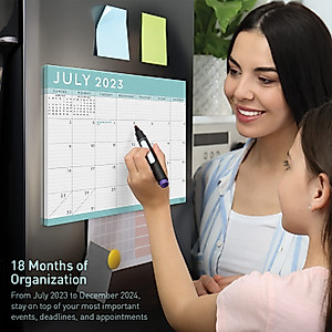 S&O Teal 2024 Magnetic Fridge Calendar Runs from Now to December 2024 - Tear-Off Refrigerator Calendar to Track Events & Appointments - Magnetic Calendar for Fridge for Easy Planning - 8"x10" in.