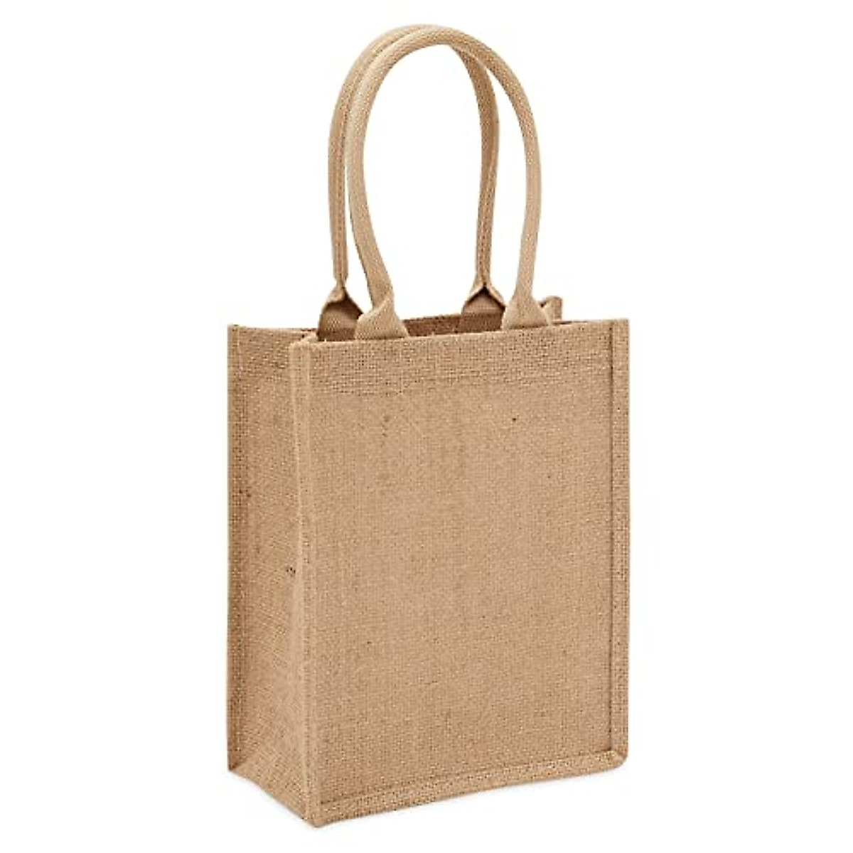 Sparkle and Bash 12 Pack of Natural Burlap Tote Bags with Handles 8 x 10 x 4 Inches for Groceries, Shopping, Beach, DIY Crafts, Art Projects, Bachelorette Party, Reusable Bulk Set