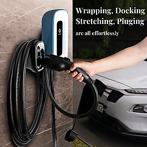 EVCUBNB EV Charger Level 2, Ultra Compact, Up to 50 Amp Charging Station for Home, 240V EVSE, Indoor/Outdoor, 23Ft Cable Level 2 EV Charger, Direct Charging，NEMA 14-50 Plug(4-Prong) or Hardwired