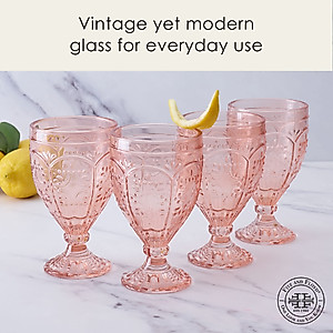 Fitz and Floyd Trestle Goblet, 4 Count (Pack of 1), Blush