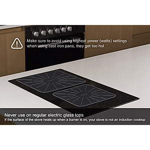 Lazy K Induction Cooktop Mat - Silicone Fiberglass Scratch Protector - for Magnetic Stove - Non slip Pads to Prevent Pots from Sliding during Cooking - Square (7.4inches) Black