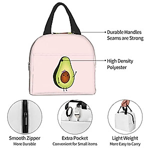 Lunch Bag Avocado Girl Insulated Lunch Box Reusable Lunch Bags Meal Portable Container Tote For Men Women Work Travel Picnic