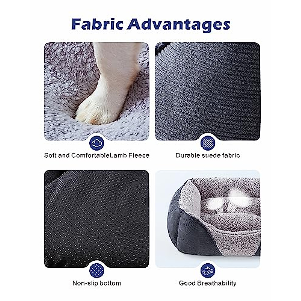 AIPERRO Dog Beds for Small Dogs, Dog Bed Small Size Dog Washable, Orthopedic Dog Bed Indoor, Sofa Bed Soft Sleeping Puppy Dog Beds Breathable Cuddler Pet Bed with Anti-Slip Bottom 20 * 19In