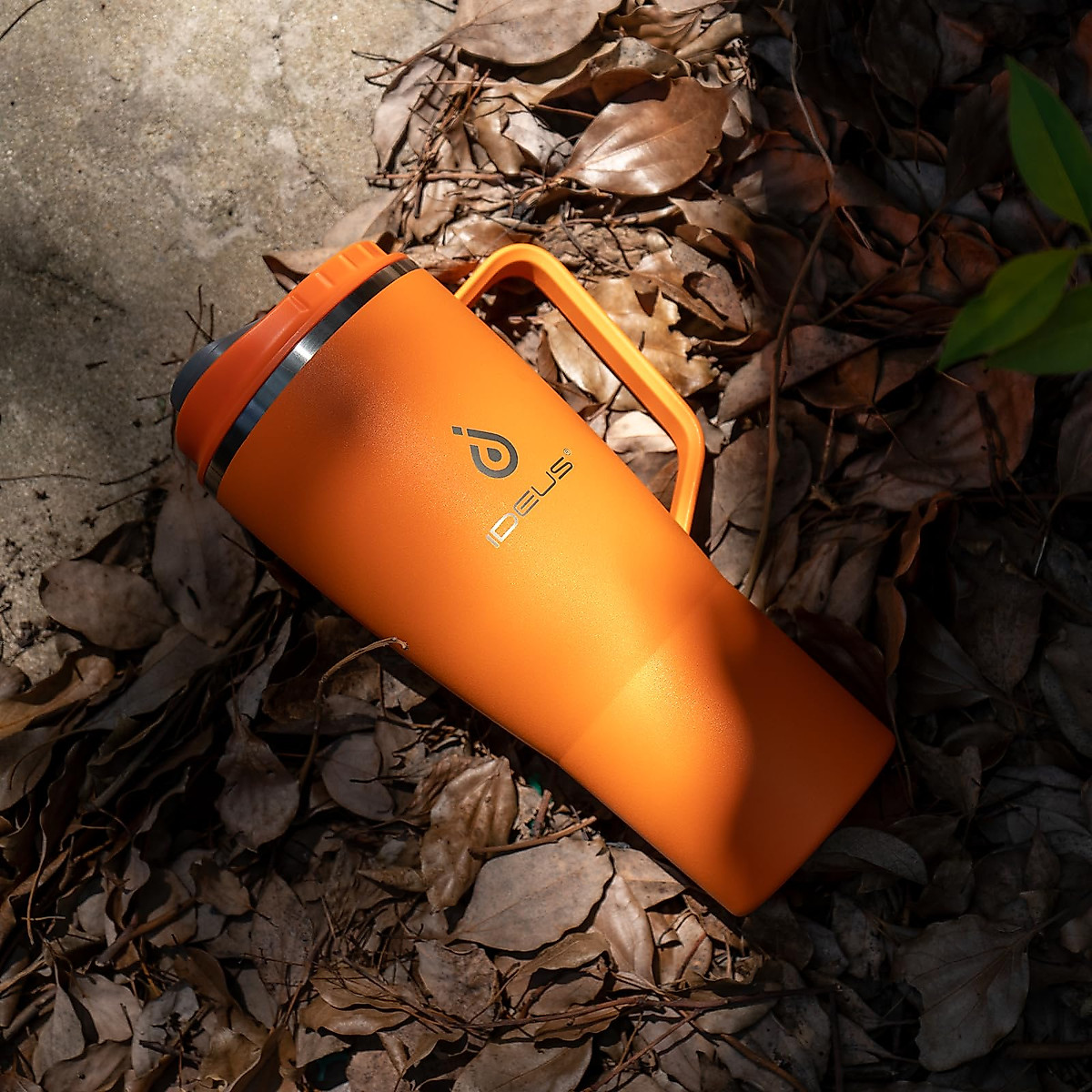 Ideus 32 oz Tumbler with Handle and Straw, 100% Leakproof Insulated Tumbler with Lid and Straw, Gifts for Teens Women Men, Cup Holder Friendly (Gray)