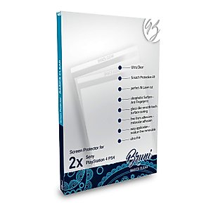 Bruni Screen Protector compatible with Sony PlayStation 4 PS4 Protector Film, crystal clear Protective Film (Set of 2)