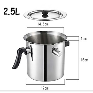 LSQXSS 304 Stainless Steel Double Layer Milk Pot,2.5L Constant Temperature Soup Pot for Induction Cooker and Gas Tove,Automatic Whistle hot Milk Pot,Durable Soup Pot with Anti-scalding Handle
