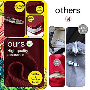 9 Pack Outdoor Patio Cushions Pillows Replacement Covers Fit for 5 Pieces 4-Seater Wicker Rattan Furniture Conversation Set Sectional Sofa Chair,Water-Resistant Fadeless,Burgundy-Cover Only