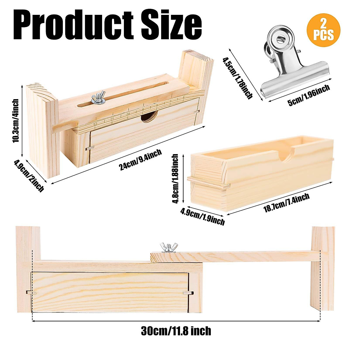 NQEUEPN Wood Bracelet Jig, Adjustable Wood Jig Bracelet Maker with 2 Metal Clips DIY U Shape Clear Scale Bracelet Jig for DIY Craft Hand Bracelet Knitting Tool (Drawer)