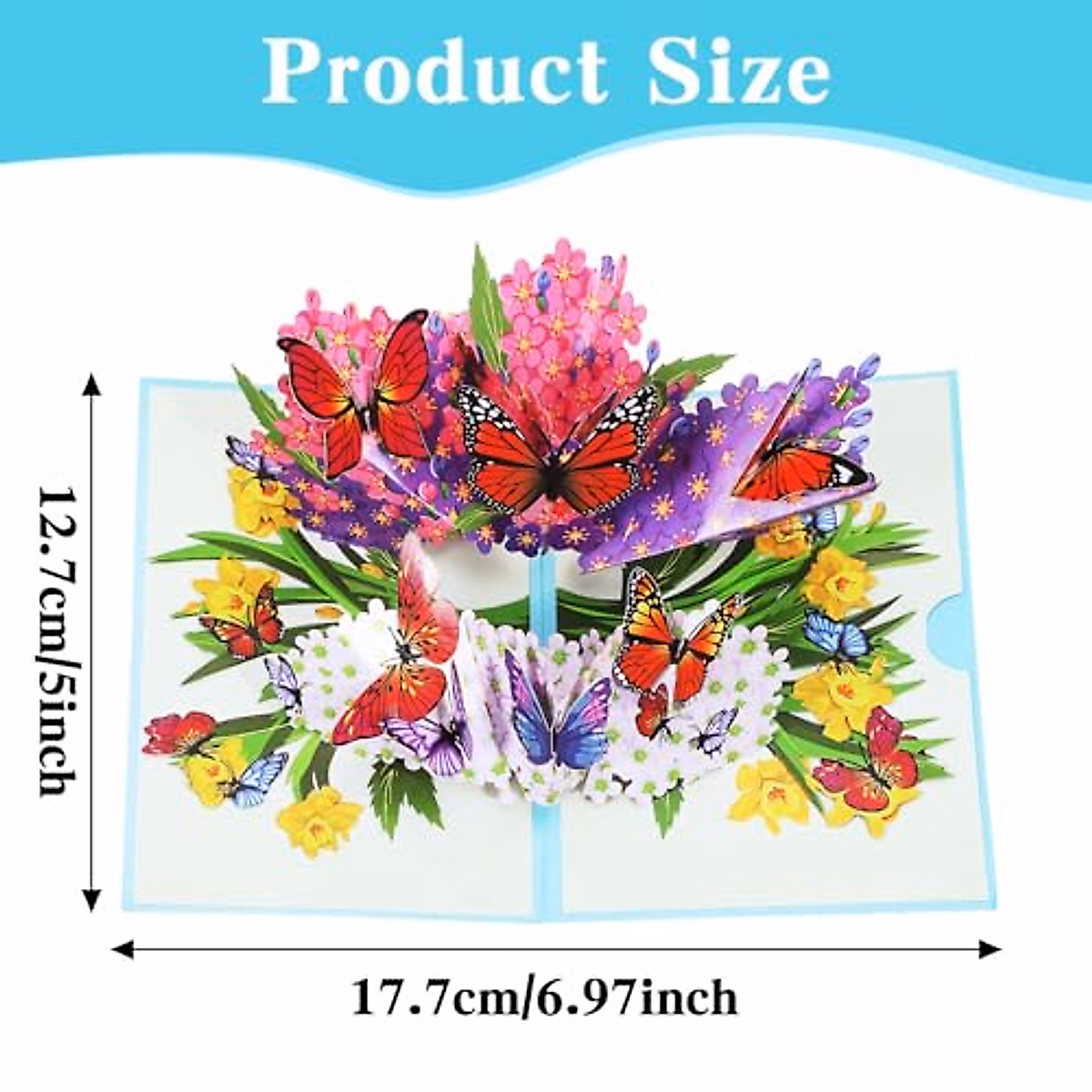 YUXIANLB Butterfly Pop Up Cards, Paper 3D Butterflies Flower Bouquet Popup Birthday Cards for Wife, Mother and Girlfriend Gift, Thank You Valentines Day Get Well Soon Anniversary Card for Women
