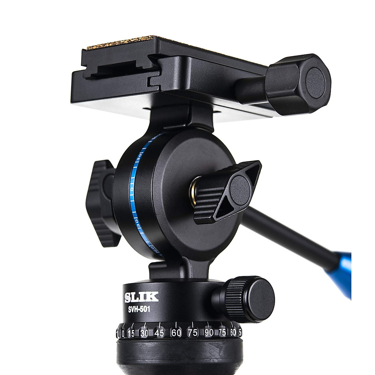 SLIK PRO 634CF-SVH Carbon Fiber Tripod with SVH-501 Compact Fluid Video Head for Mirrorless/DSLR Sony Nikon Canon Fuji Cameras and More - Black (611-899)