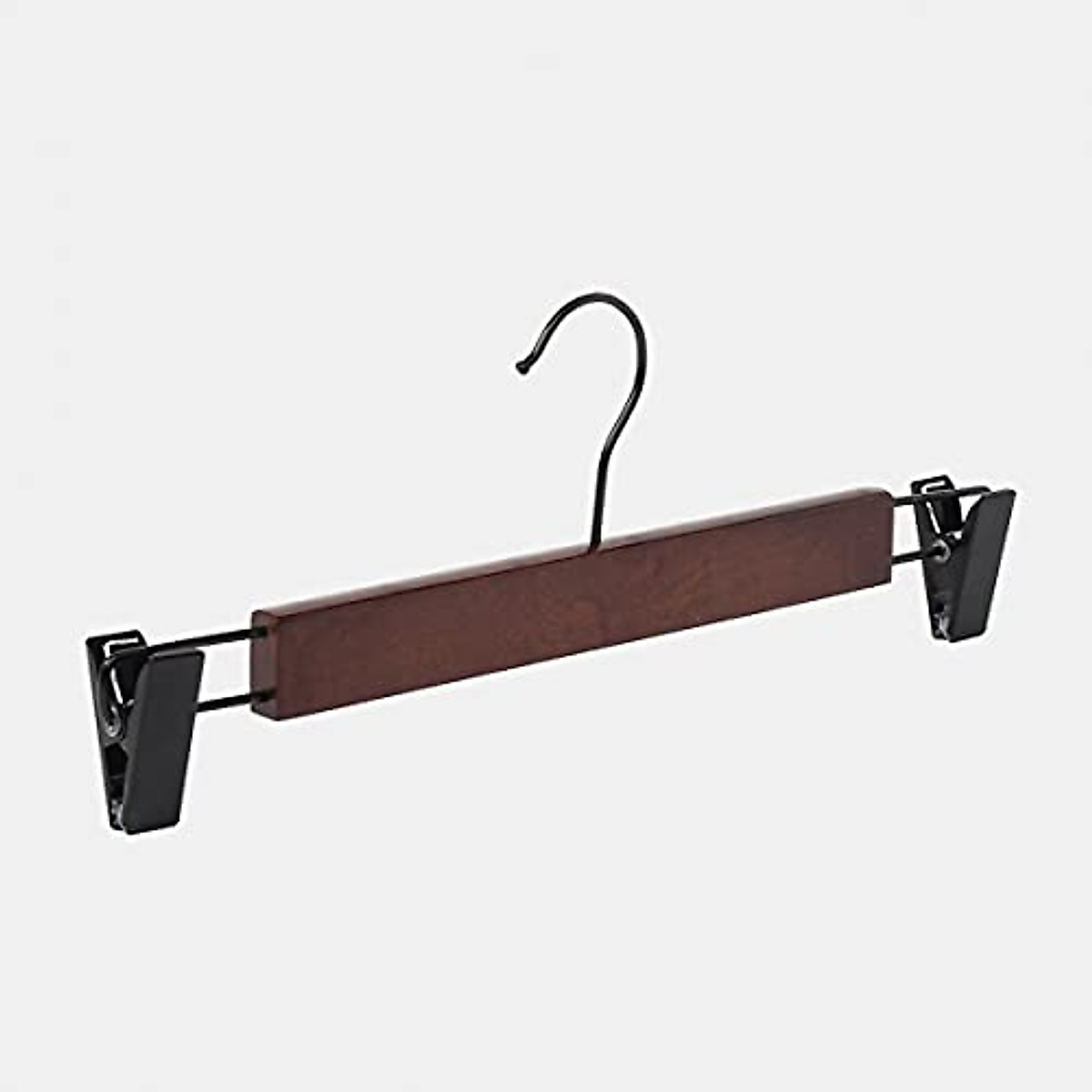 Wooden Pants Hangers Non Slip Grip Clips 360° Swivel Hook Solid Wood (13 inch) TPAG102910