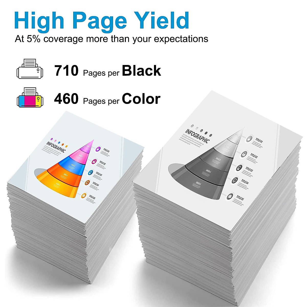 67XL Black Ink Cartridge High Yield Replacement for HP 67 Ink 67XL 67 XL 67XXL for Envy 6055e 6055 6052 6075 Envy Pro 6455 6455e 6475 6452 6458 DeskJet 2755e 2755 4052 4155 Printer HP67